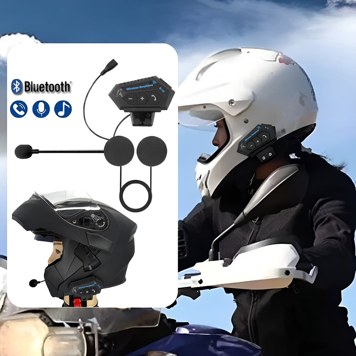 RideSync | Draadloze Motorhelm Headset | Veilig Communiceren en Rijden ...