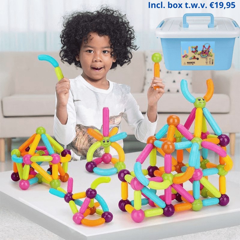 Magnetische bouwstenen voor kinderen | Leerspeelgoed met GRATIS opberg ...